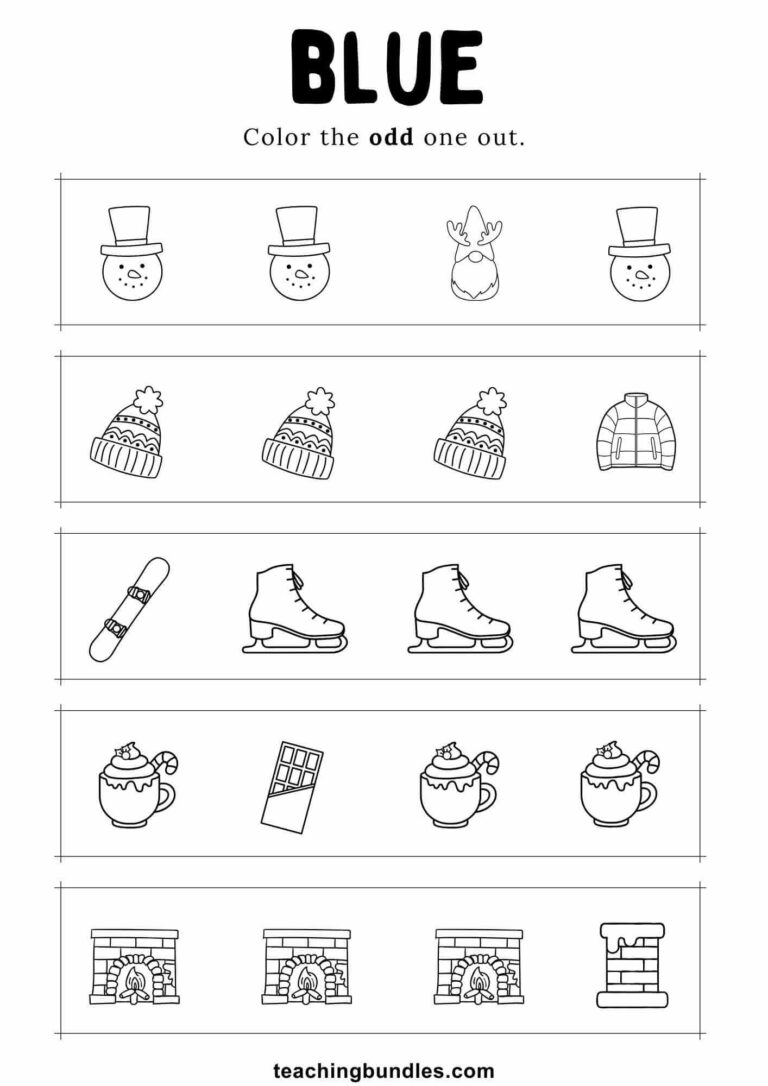 Free Blue Color Worksheets - Teachingbundles