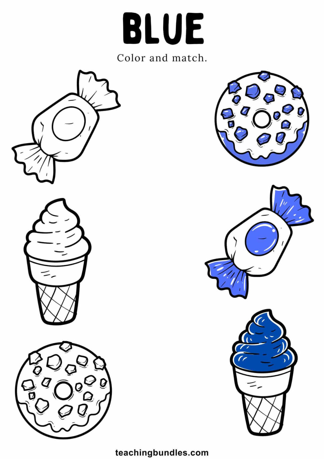 Free Blue Color Worksheets - Teachingbundles