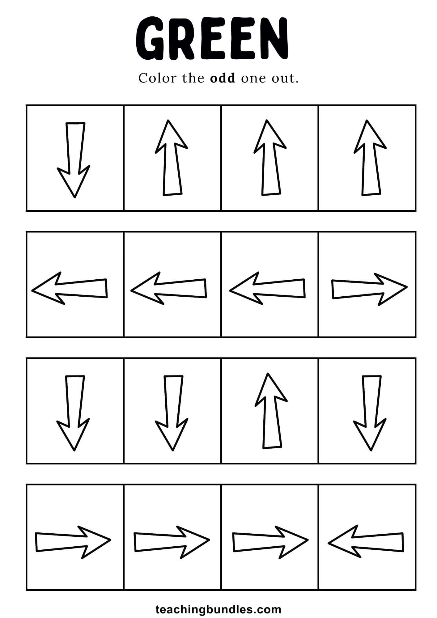 Free Green Color Worksheets - Teachingbundles