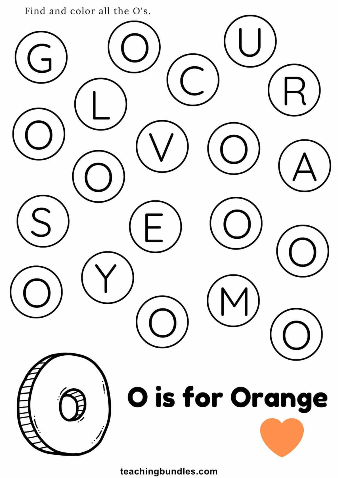 Free Orange Color Worksheets - Teachingbundles
