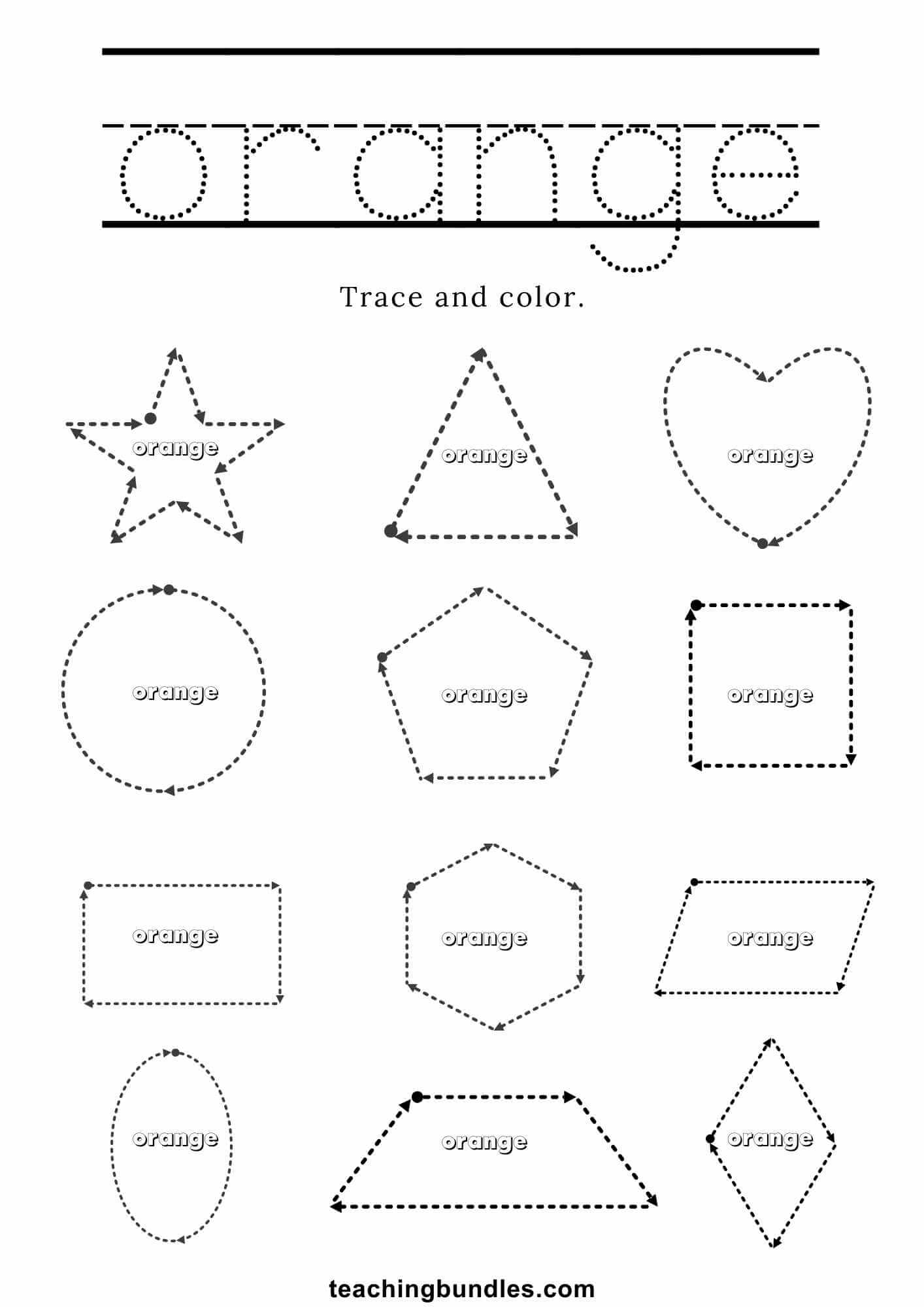 Free Orange Color Worksheets - Teachingbundles