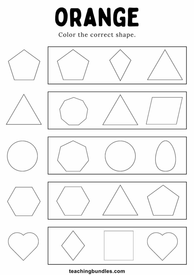 Free Orange Color Worksheets - Teachingbundles