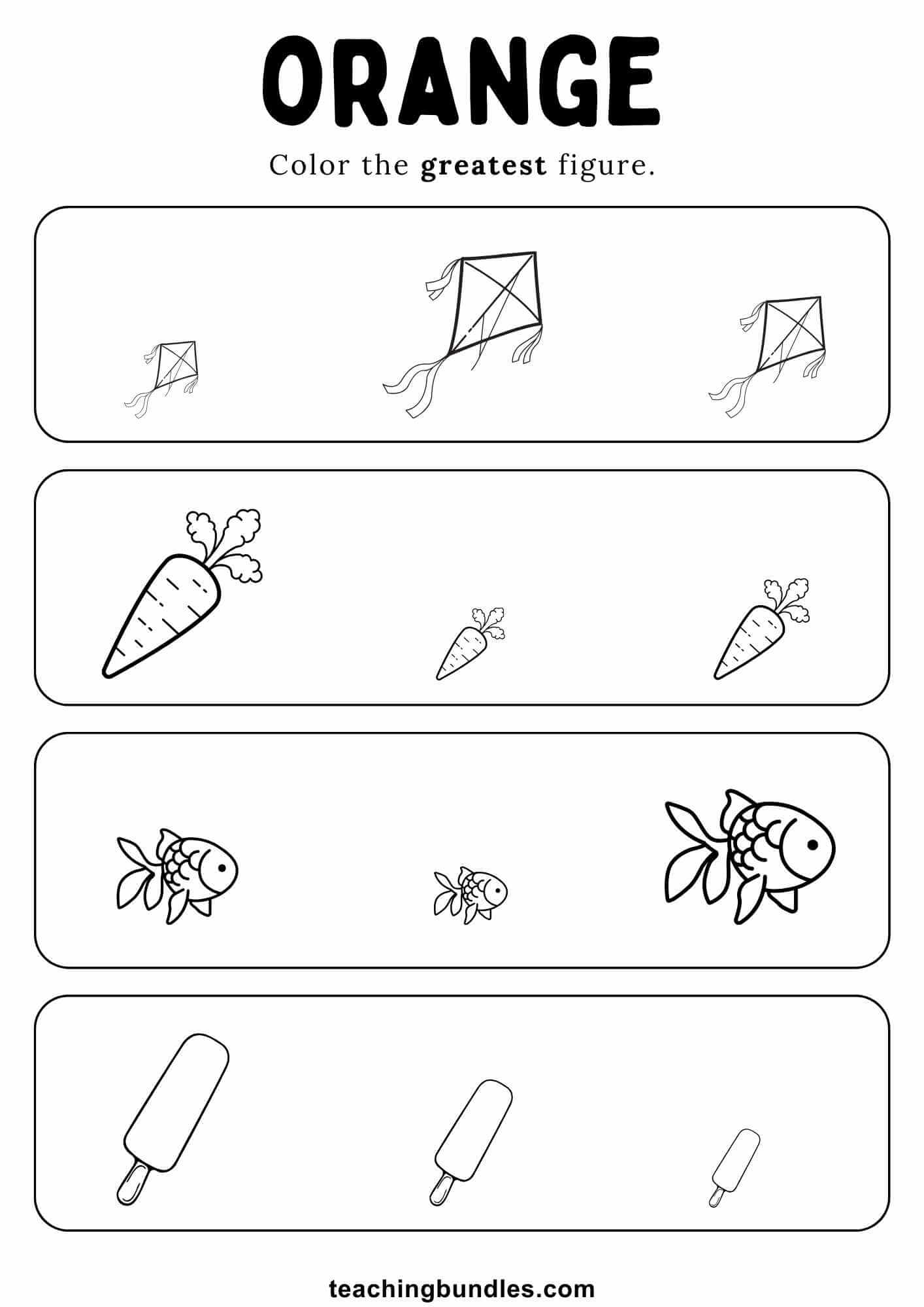 Free Orange Color Worksheets - Teachingbundles