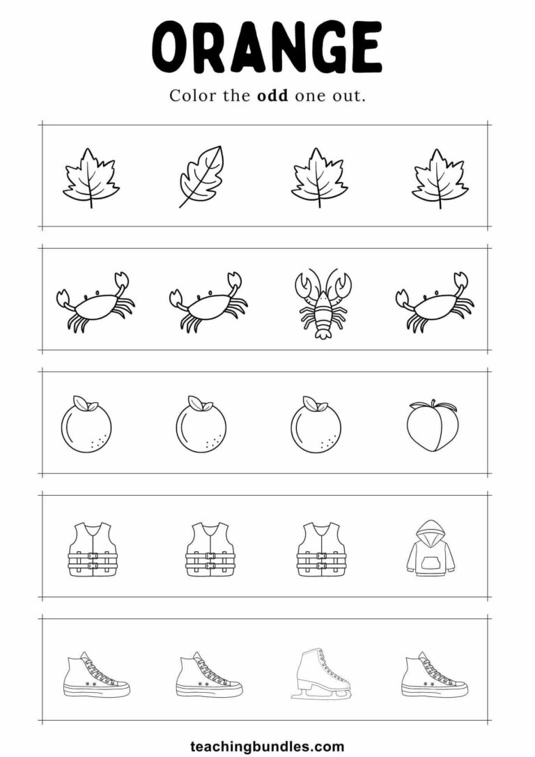 Free Orange Color Worksheets - Teachingbundles