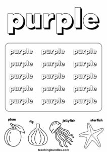 Free Purple Color Worksheets - Teachingbundles