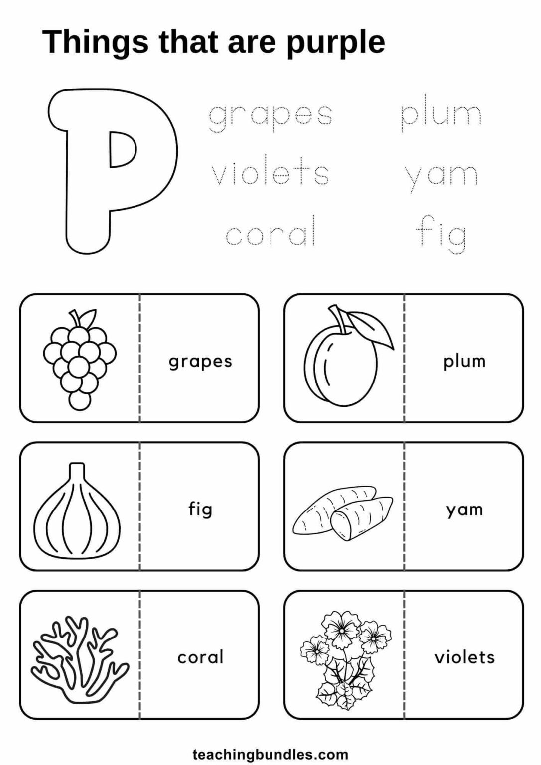 Free Purple Color Worksheets - Teachingbundles