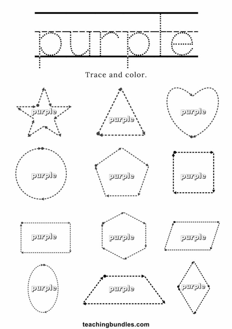 Free Purple Color Worksheets - Teachingbundles