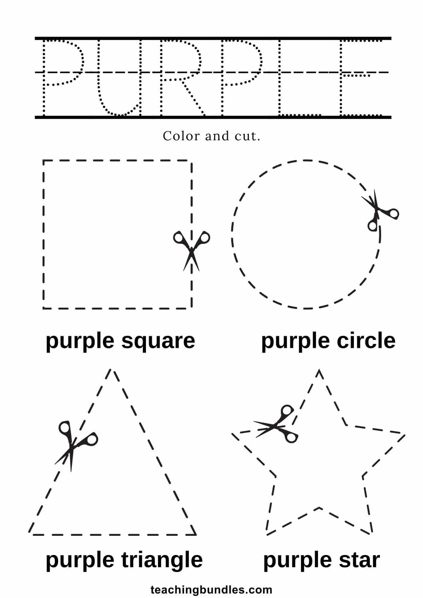 Free Purple Color Worksheets - Teachingbundles
