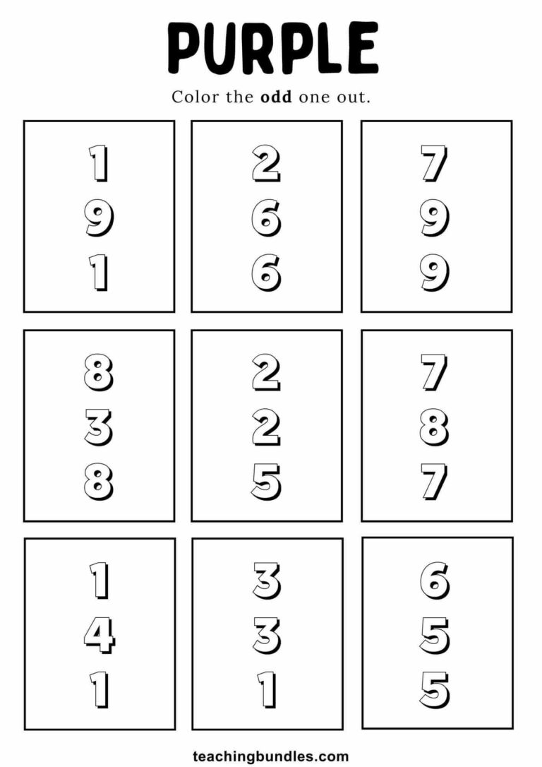 Free Purple Color Worksheets - Teachingbundles