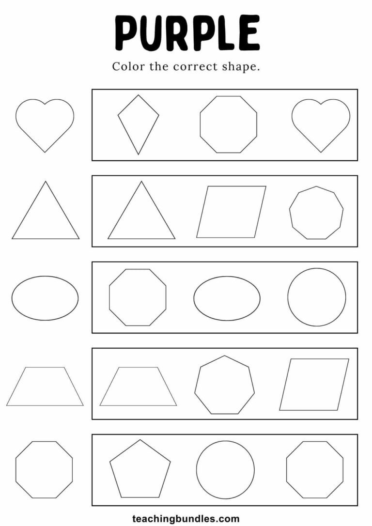 Free Purple Color Worksheets - Teachingbundles