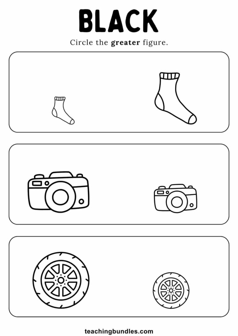 Free Black Color Worksheets - Teachingbundles