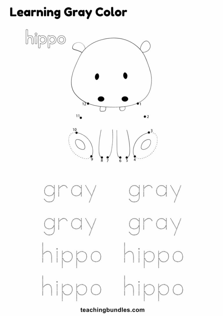 Free Gray Color Worksheets - Teachingbundles