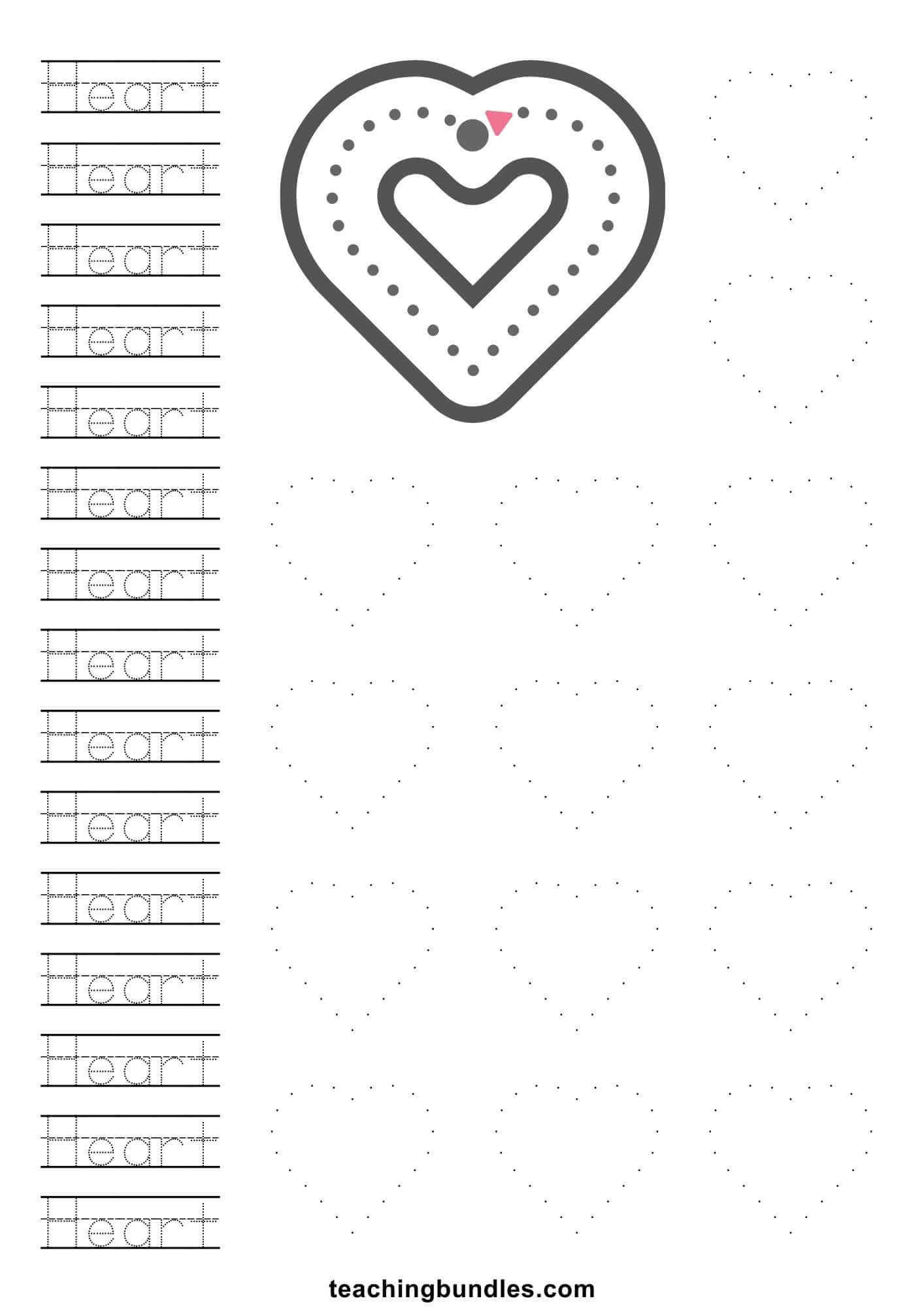 Heart Shape Worksheets - Teachingbundles