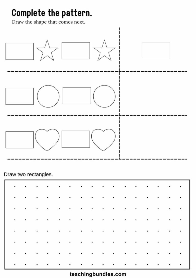 Rectangle Shape Worksheets - Teachingbundles