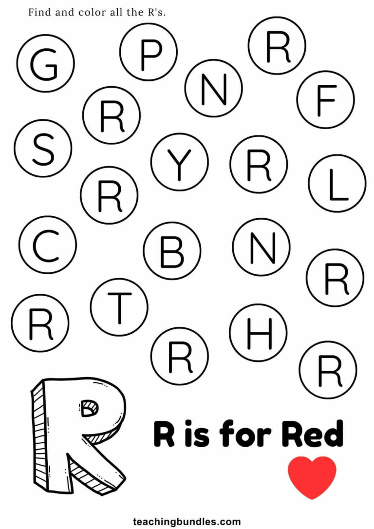 Free Red Color Worksheets - Teachingbundles