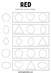 Free Red Color Worksheets - Teachingbundles