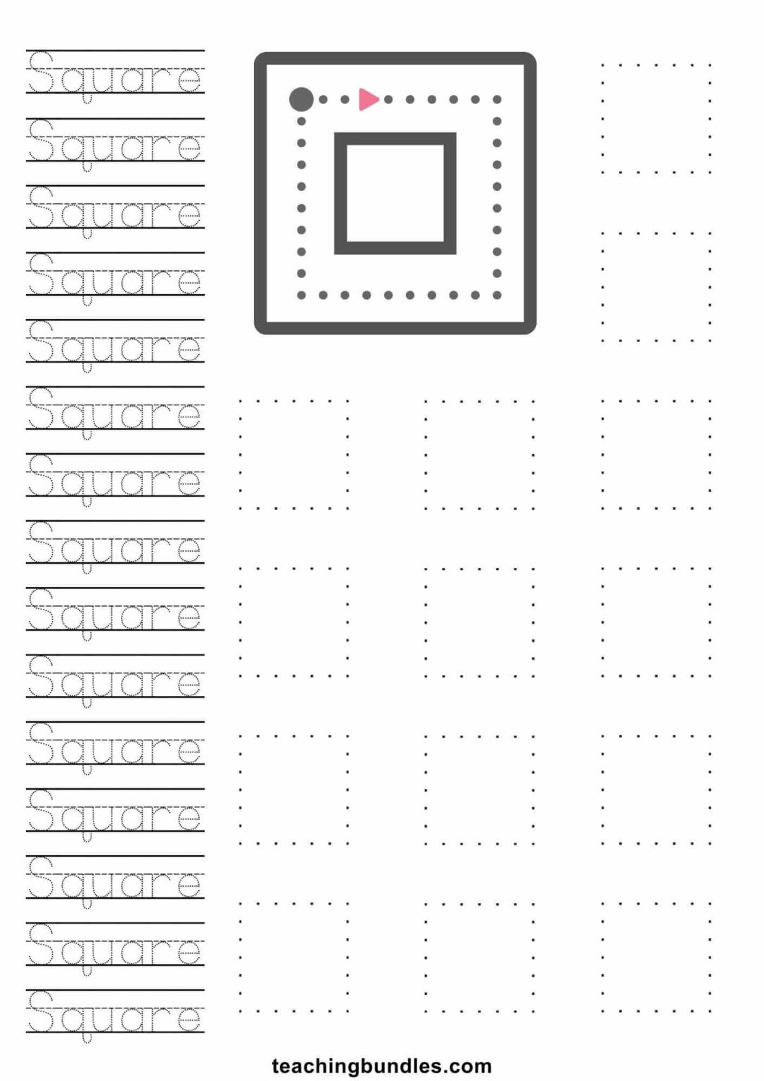 Square Shape Worksheets - Teachingbundles