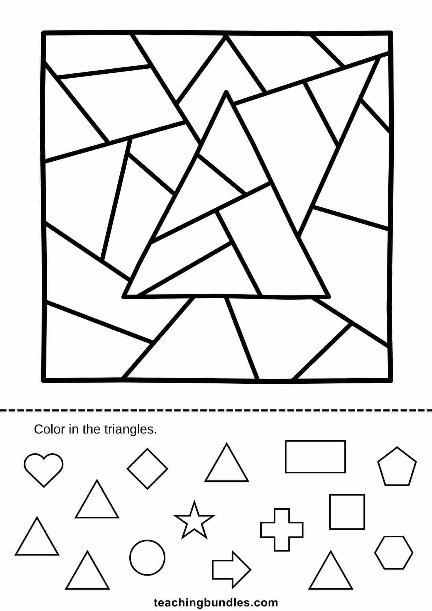 Triangle Shape Worksheets - Teachingbundles