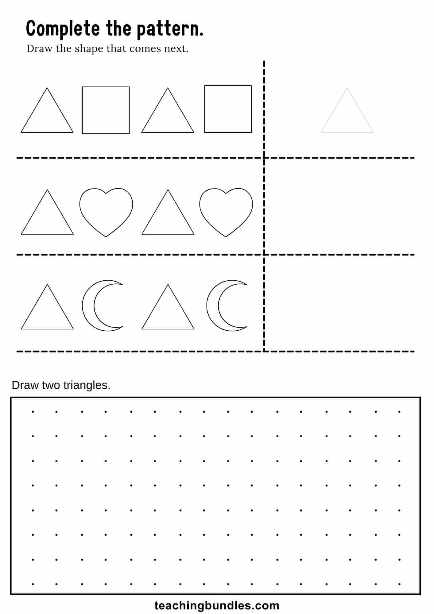 Triangle Shape Worksheets - Teachingbundles