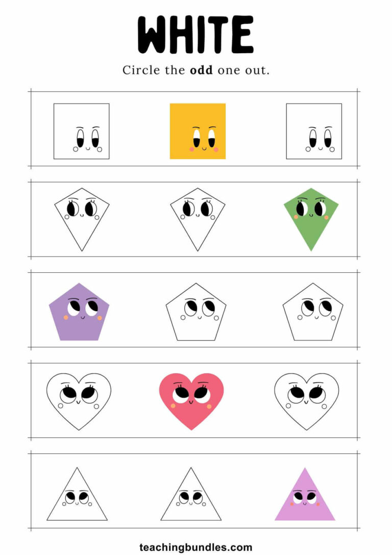 Free White Color Worksheets - Teachingbundles