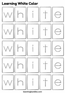Free White Color Worksheets - Teachingbundles