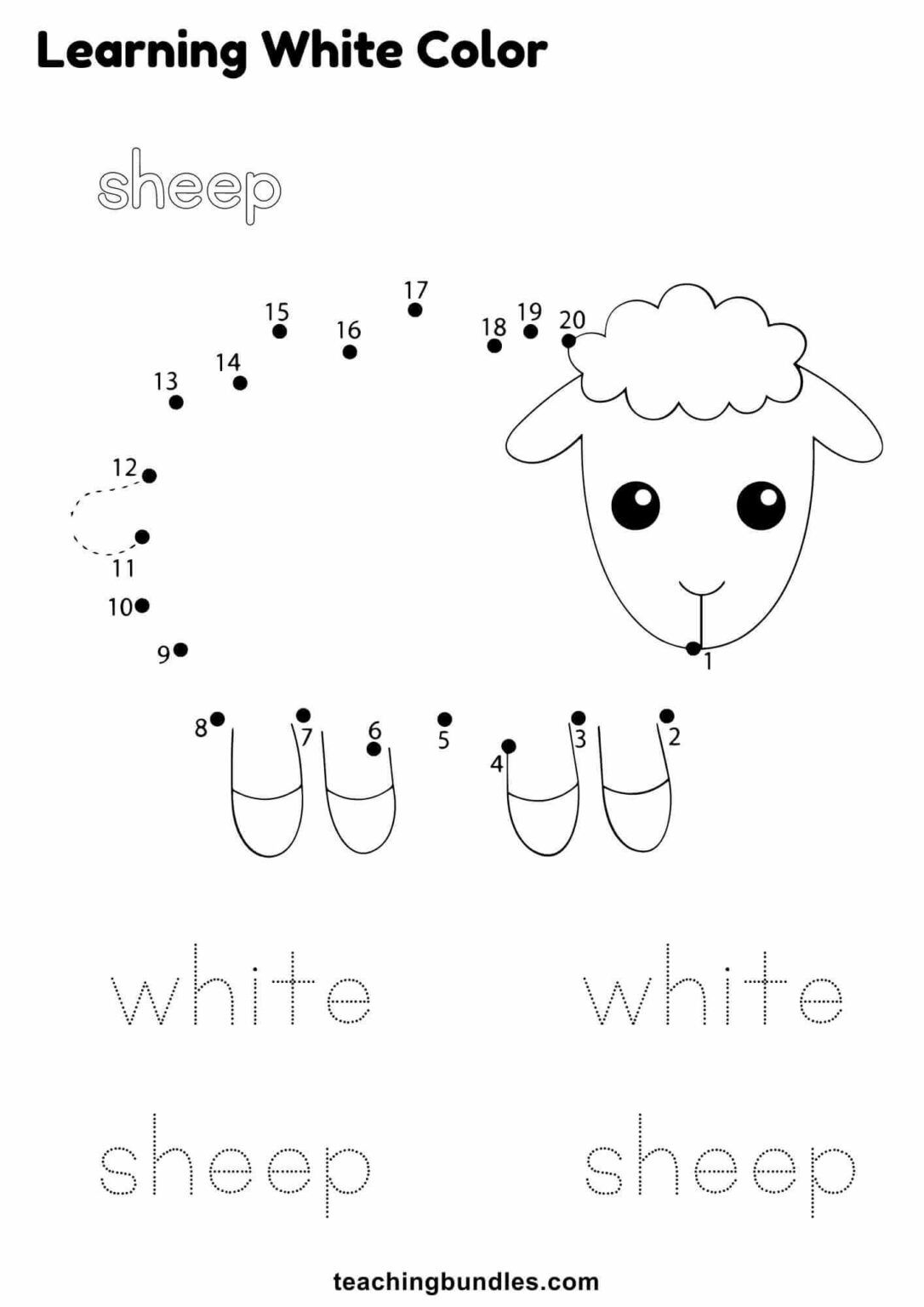 Free White Color Worksheets - Teachingbundles