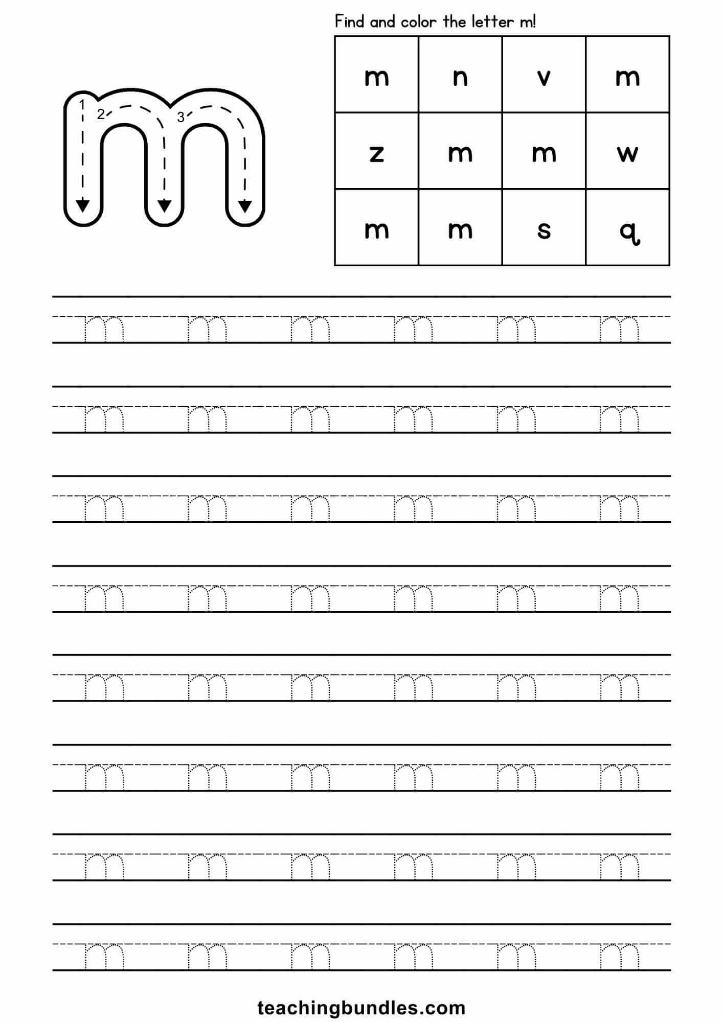 Free Lowercase Letters Tracing Worksheets - Teachingbundles