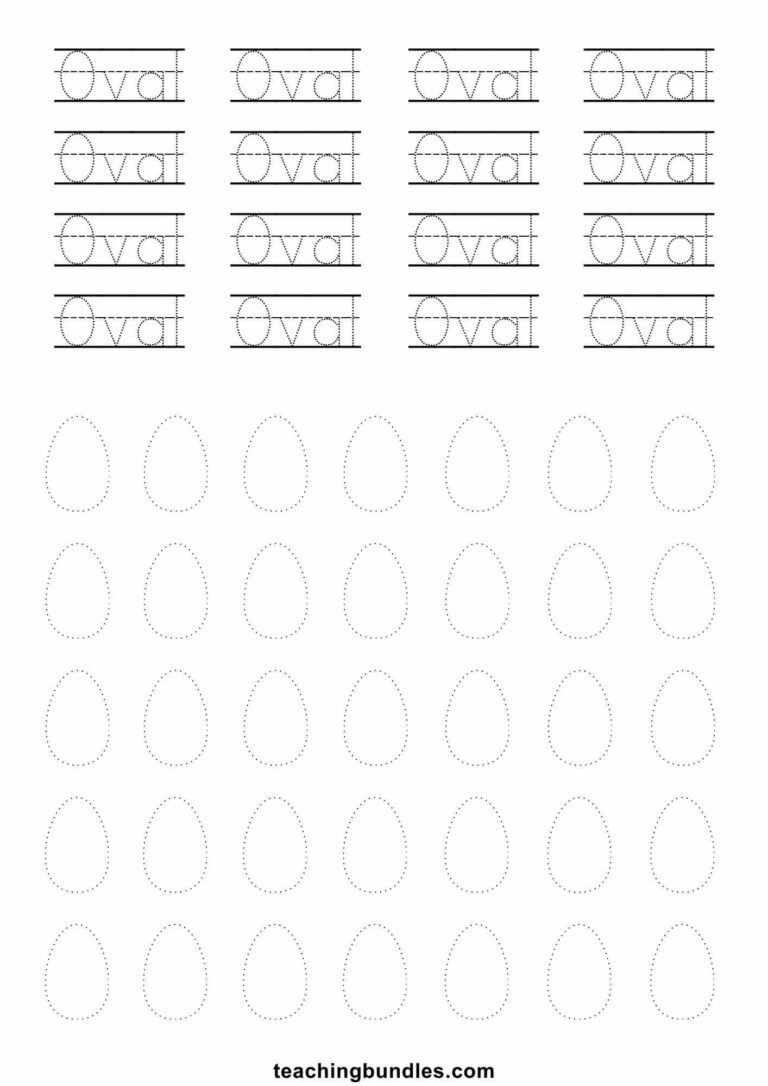 Oval Shape Worksheets - Teachingbundles