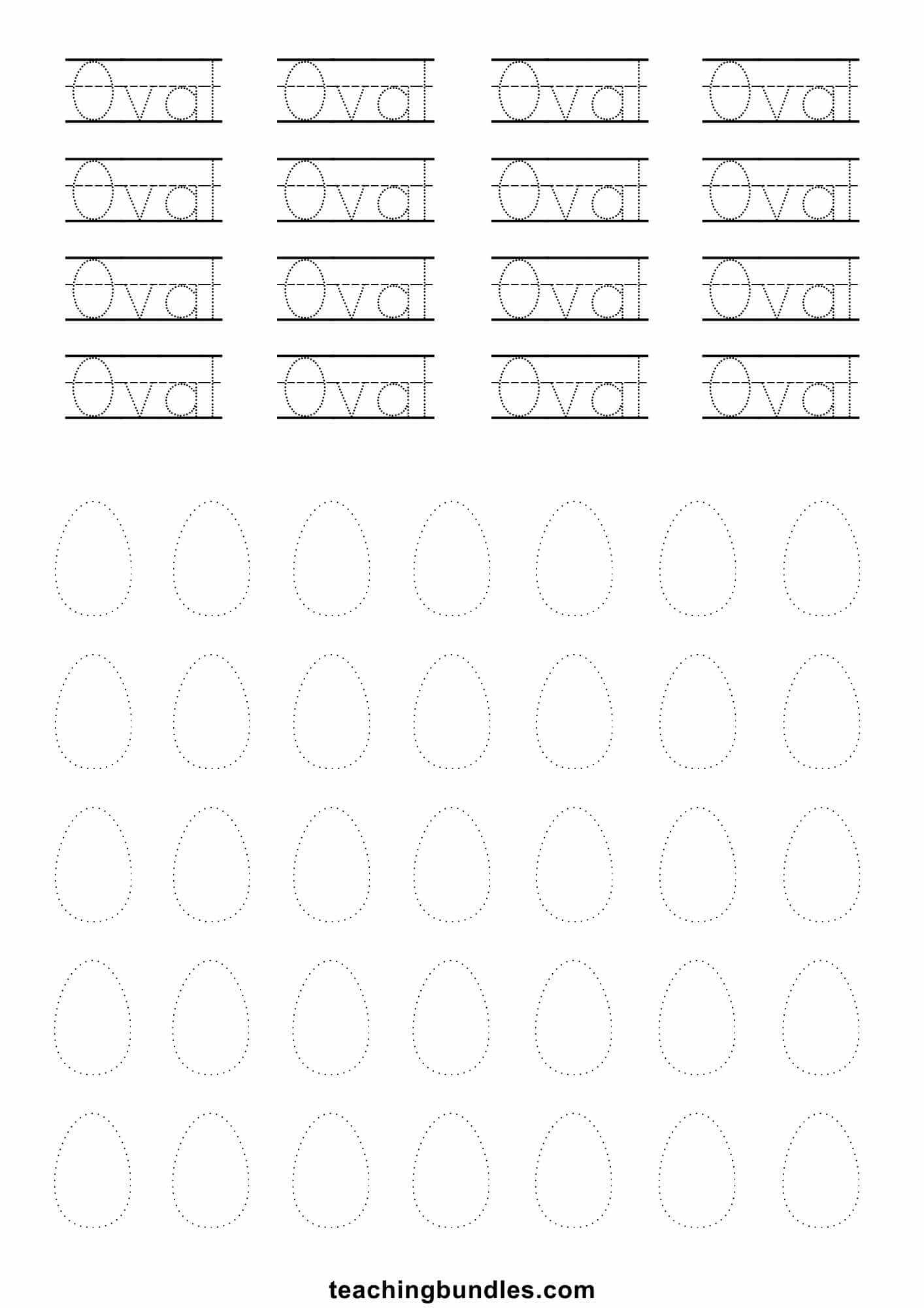 Oval Shape Worksheets - Teachingbundles