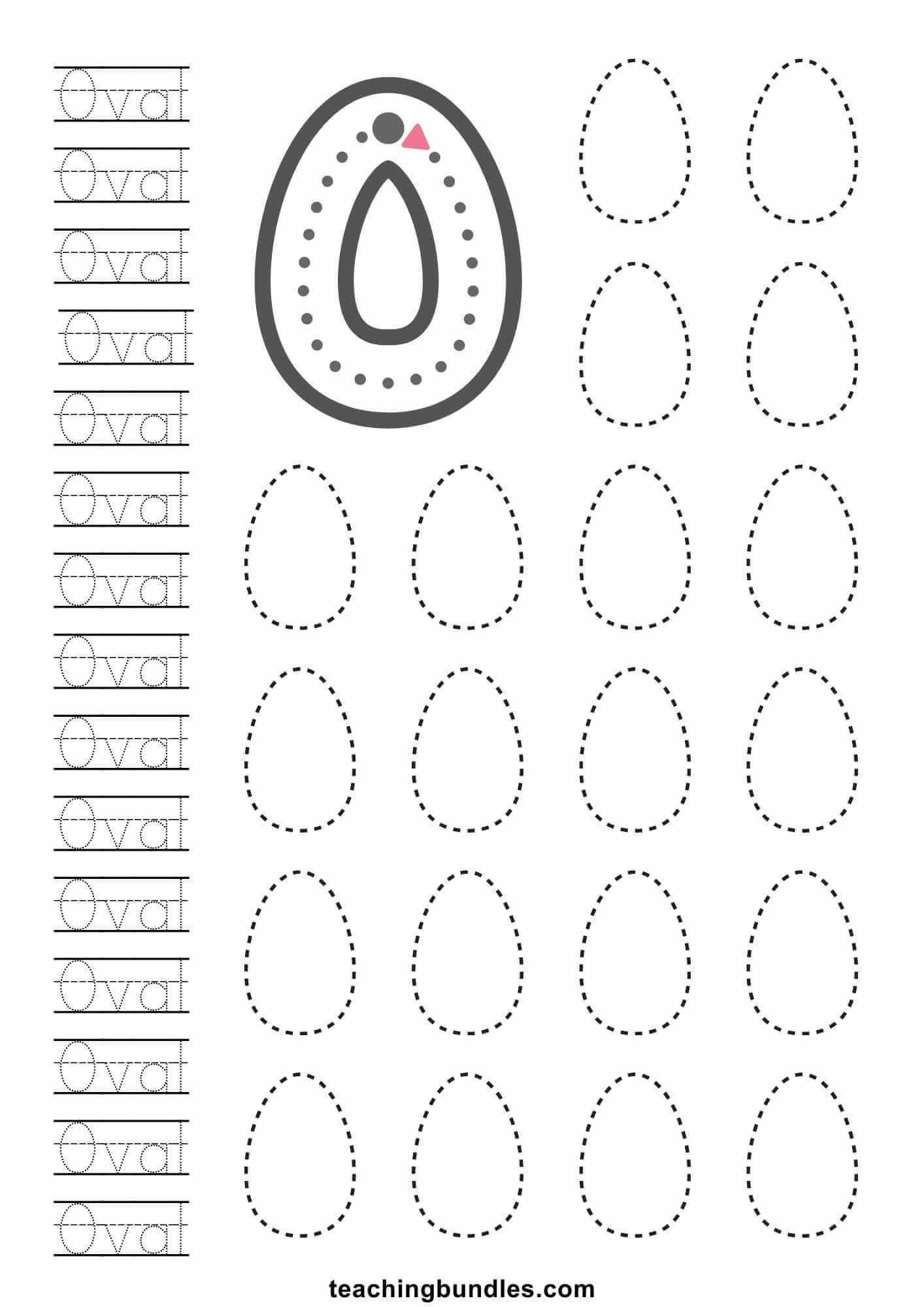 Oval Shape Worksheets - Teachingbundles