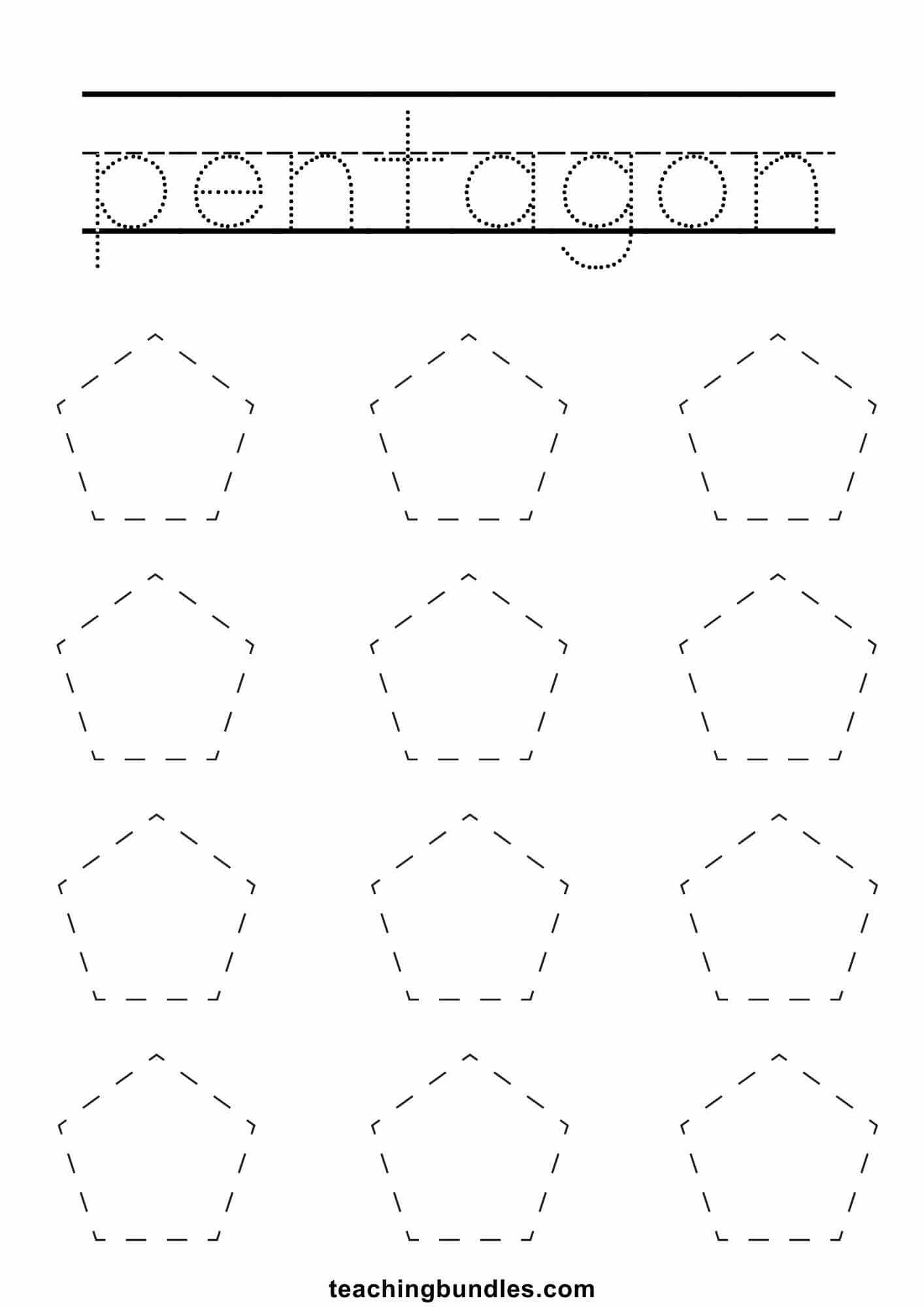 Pentagon Shape Worksheets - Teachingbundles