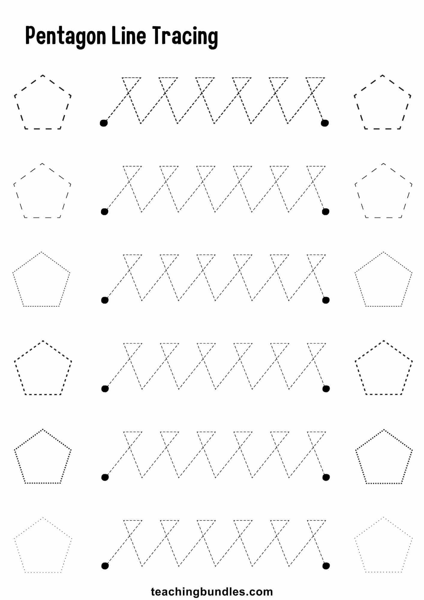Pentagon Shape Worksheets - Teachingbundles