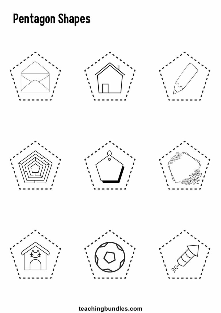 Pentagon Shape Worksheets - Teachingbundles