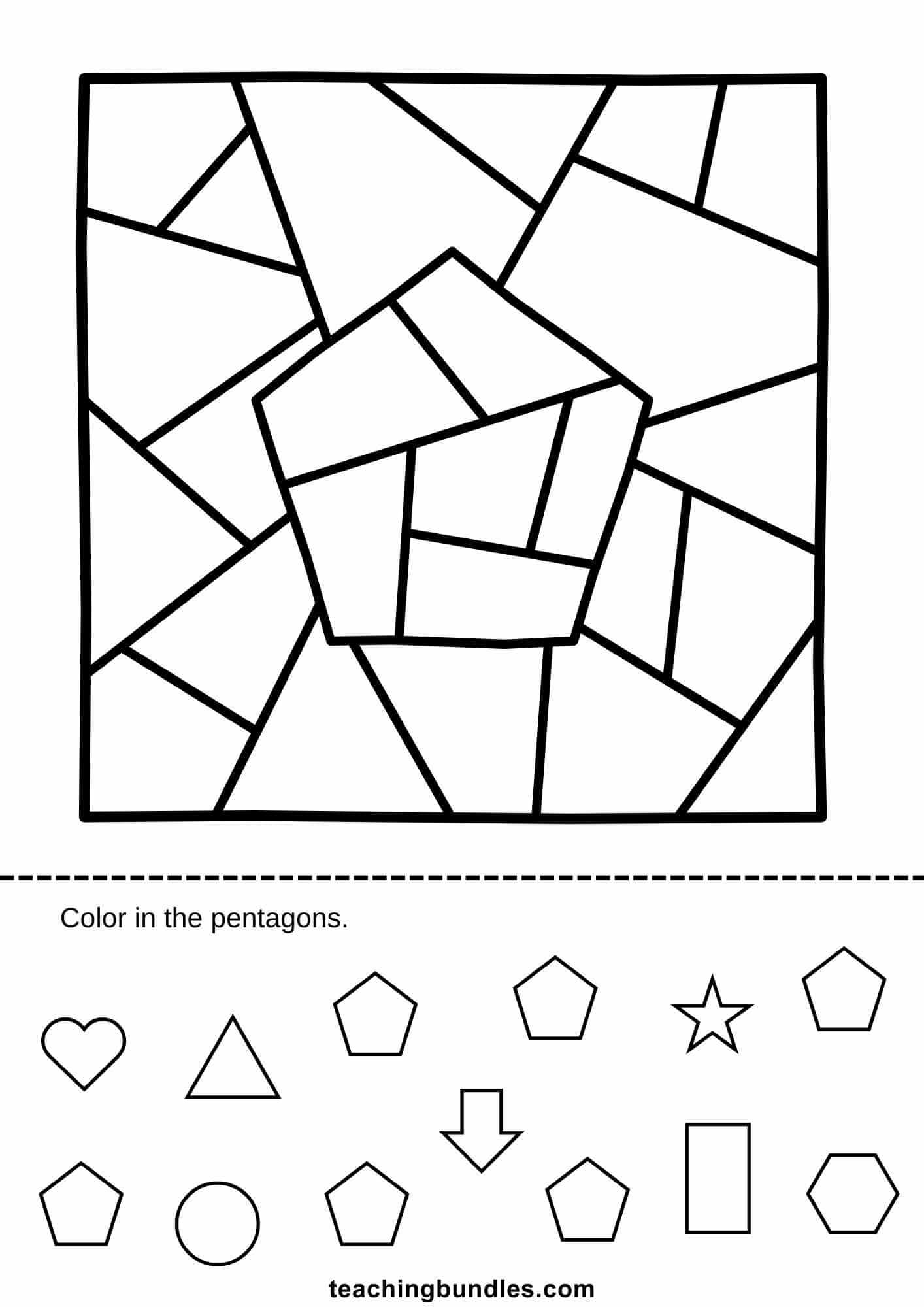 Pentagon Shape Worksheets - Teachingbundles