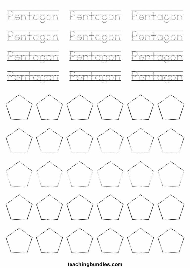 Pentagon Shape Worksheets - Teachingbundles