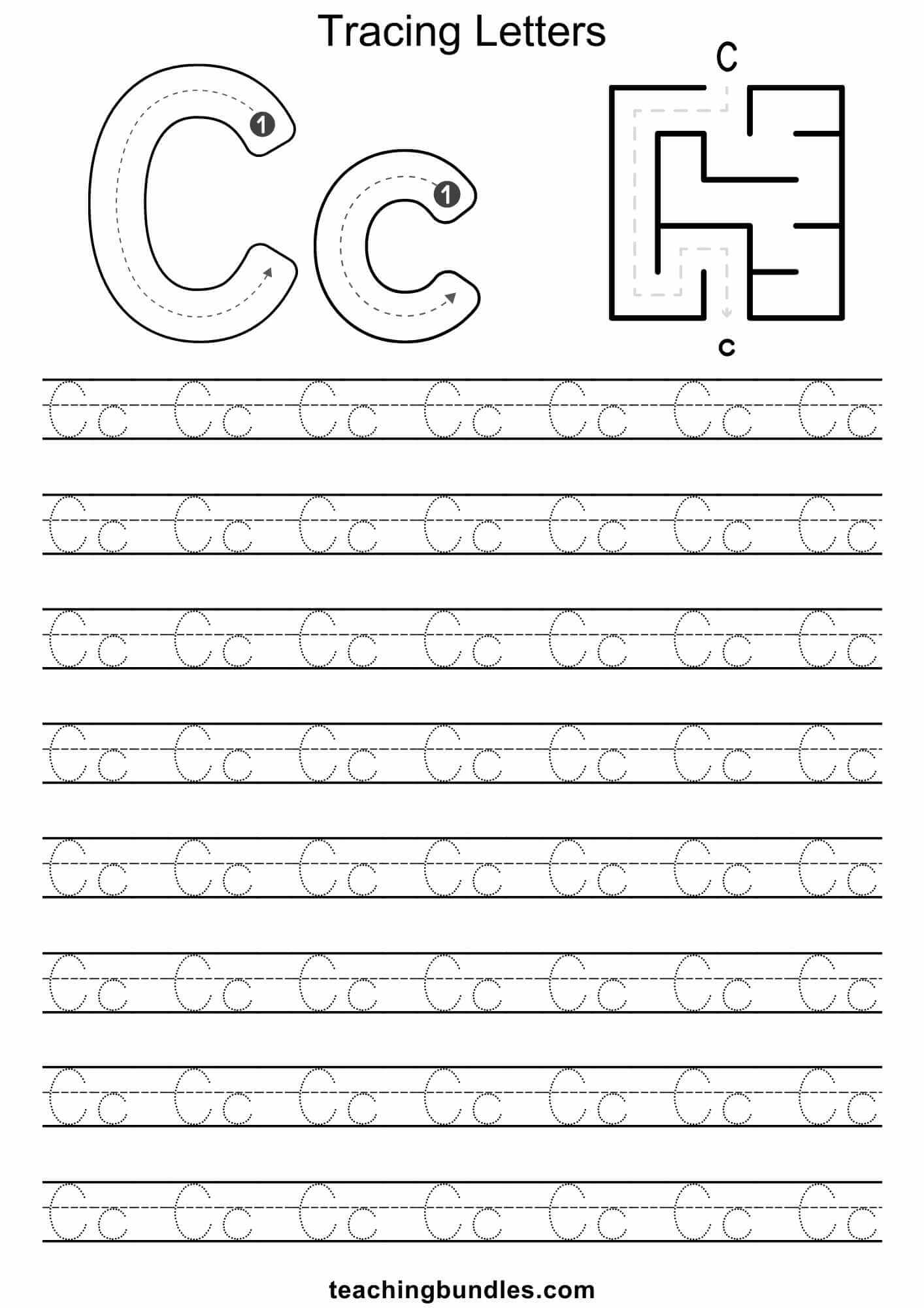 Free Preschool Letter Tracing Worksheets - Teachingbundles