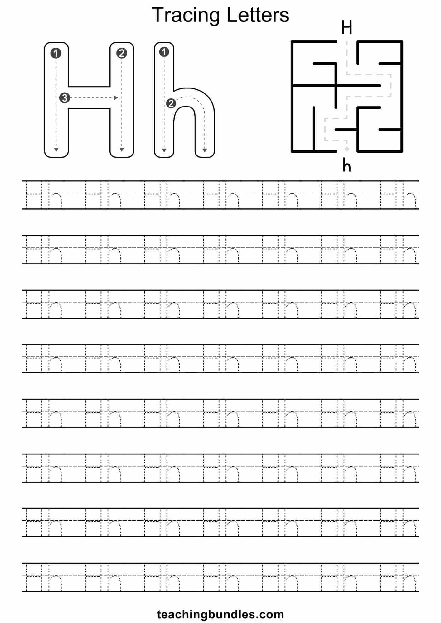 Free Preschool Letter Tracing Worksheets - Teachingbundles