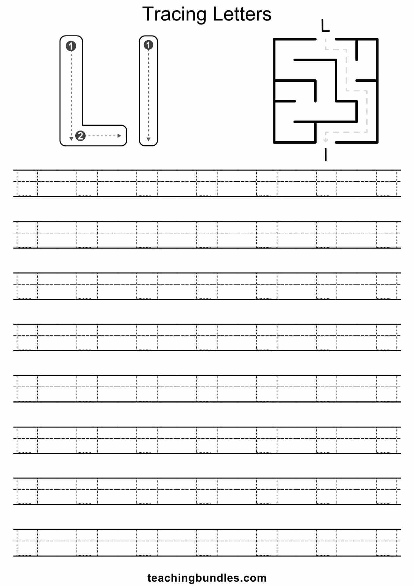 Free Preschool Letter Tracing Worksheets - Teachingbundles