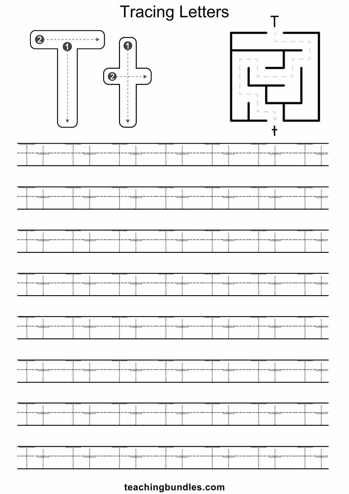Free Preschool Letter Tracing Worksheets - Teachingbundles