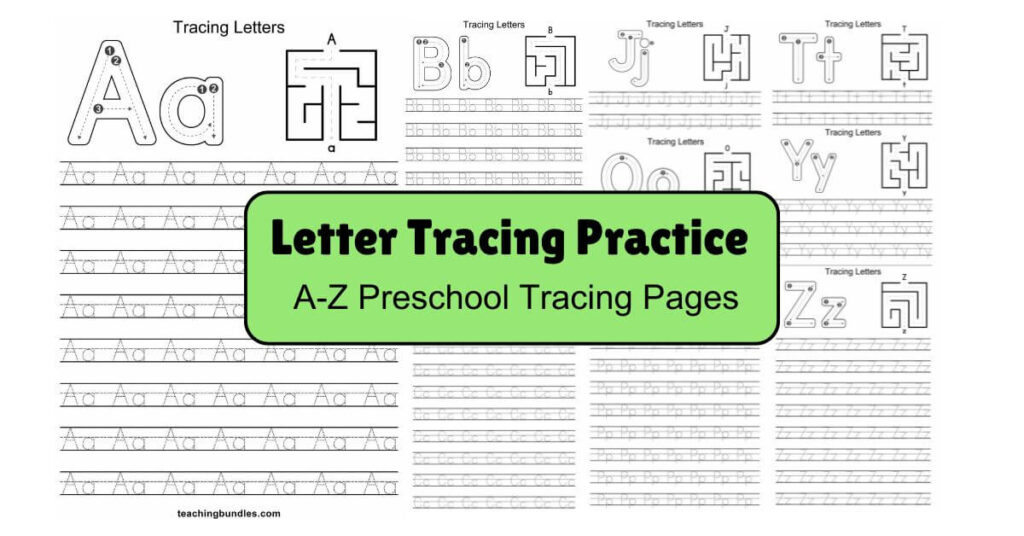 Free Preschool Letter Tracing Worksheets - Teachingbundles