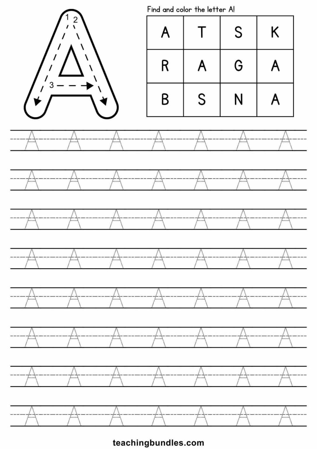 Free Uppercase Letters Tracing Worksheets - Teachingbundles