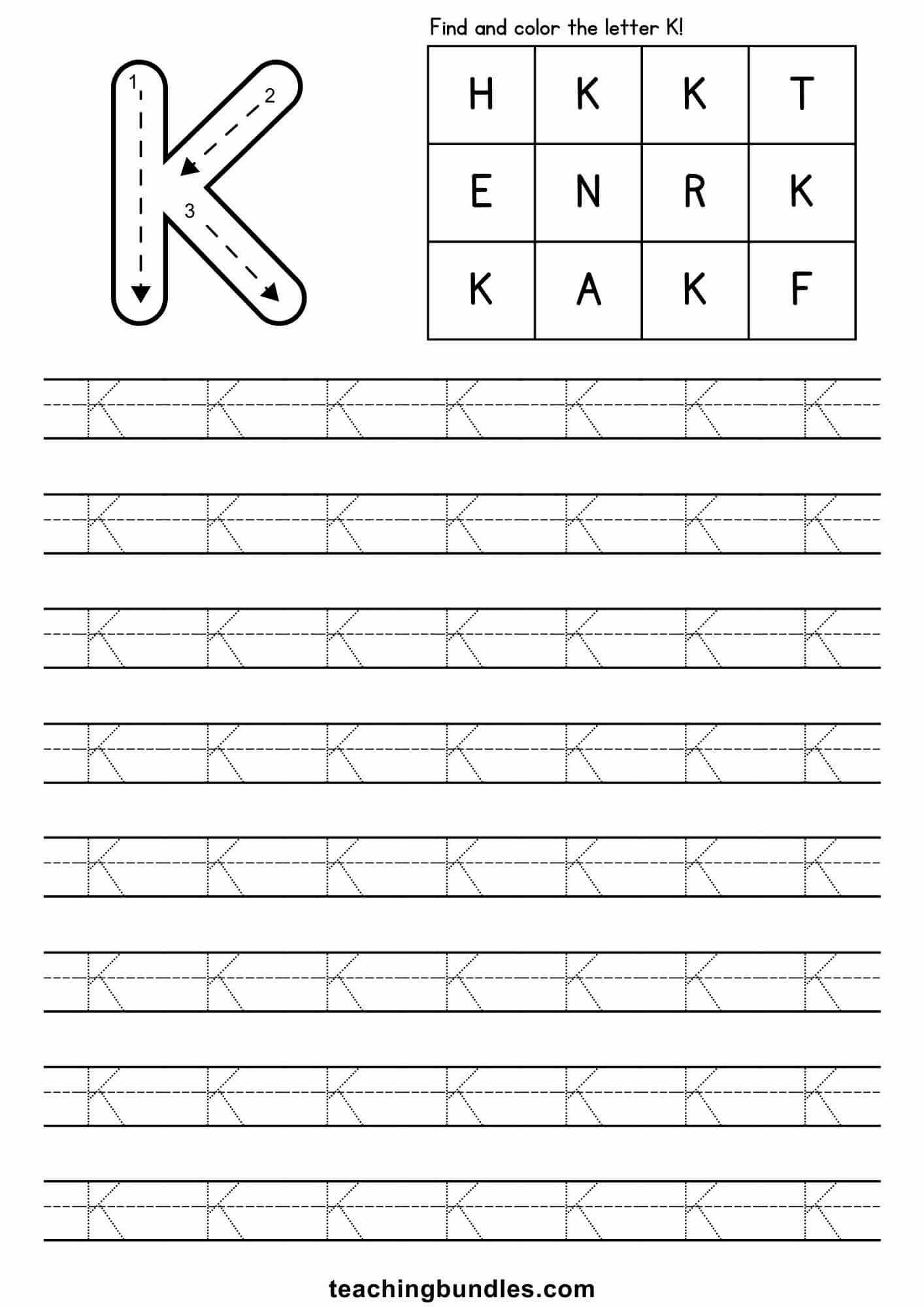 Free Uppercase Letters Tracing Worksheets - Teachingbundles