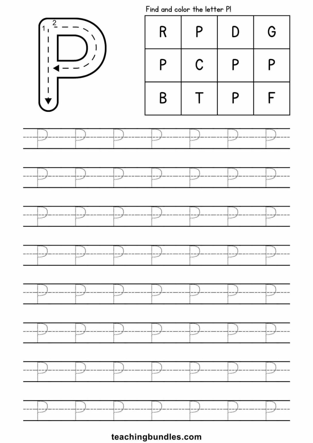 Free Uppercase Letters Tracing Worksheets - Teachingbundles