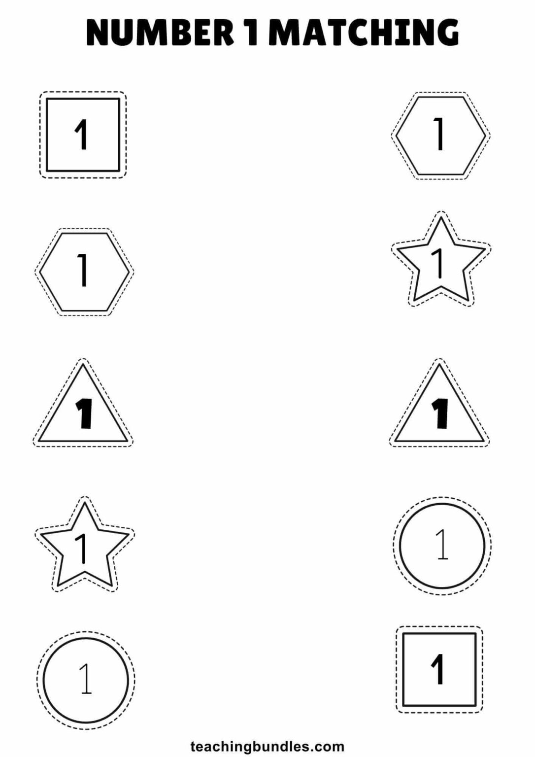 Number 1 Worksheets - Teachingbundles