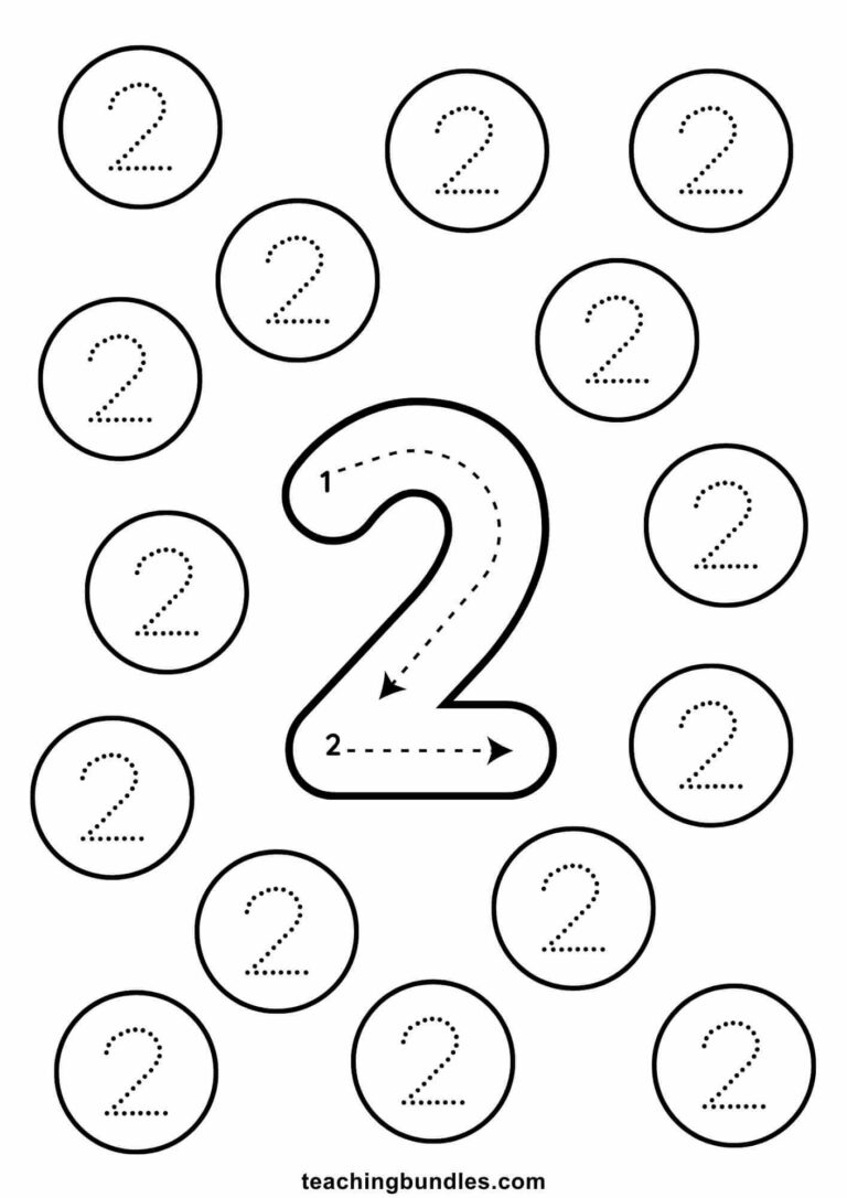 Number 2 Worksheets - Teachingbundles