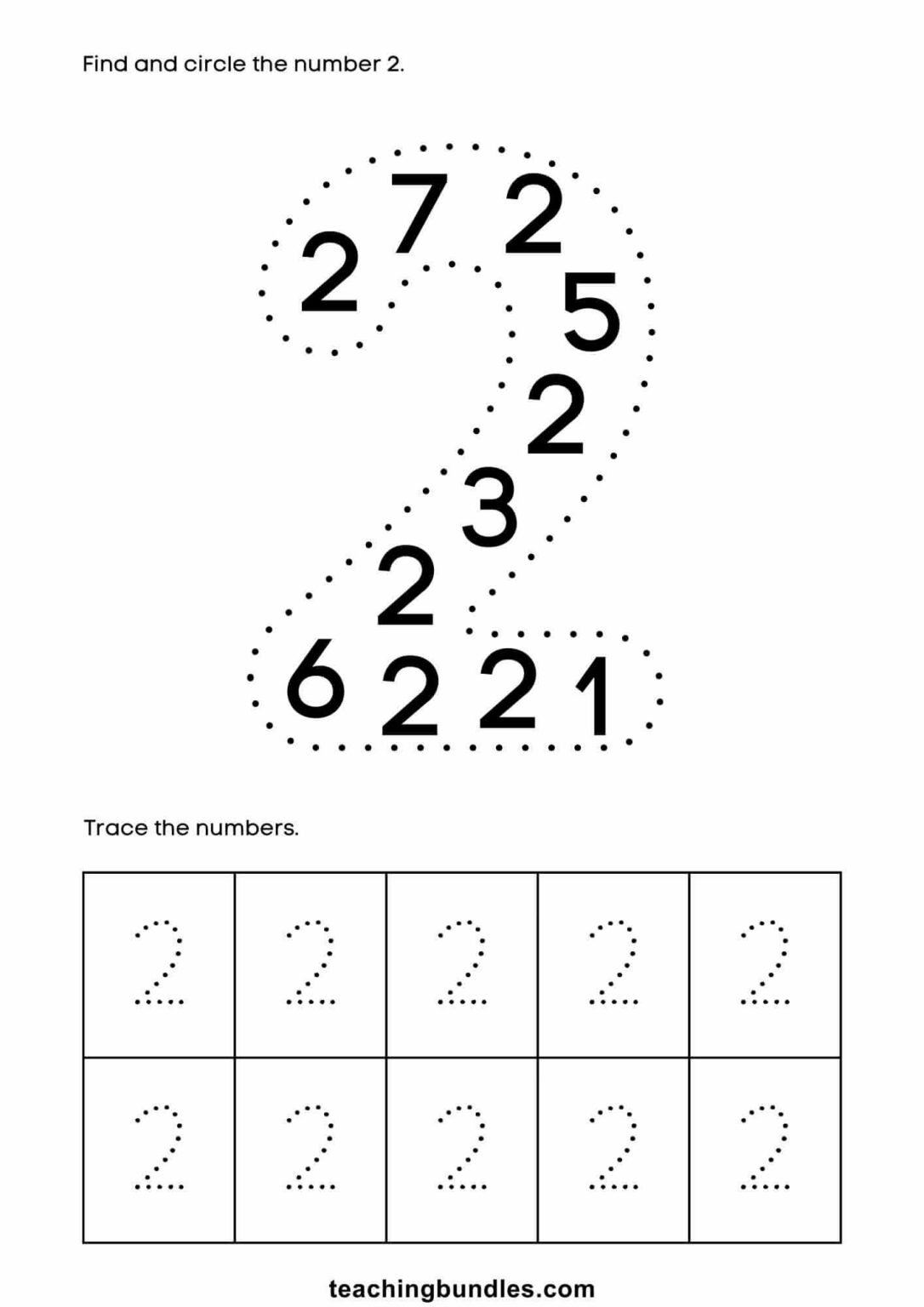 Number 2 Worksheets - Teachingbundles