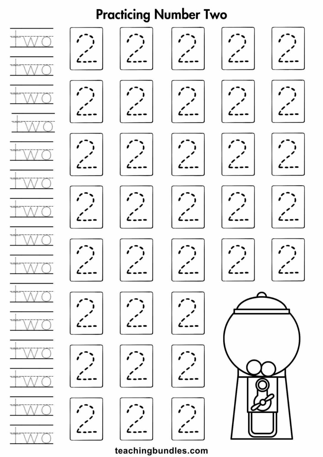 Number 2 Worksheets - Teachingbundles