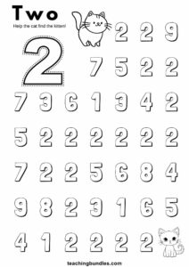 Number 2 Worksheets - Teachingbundles