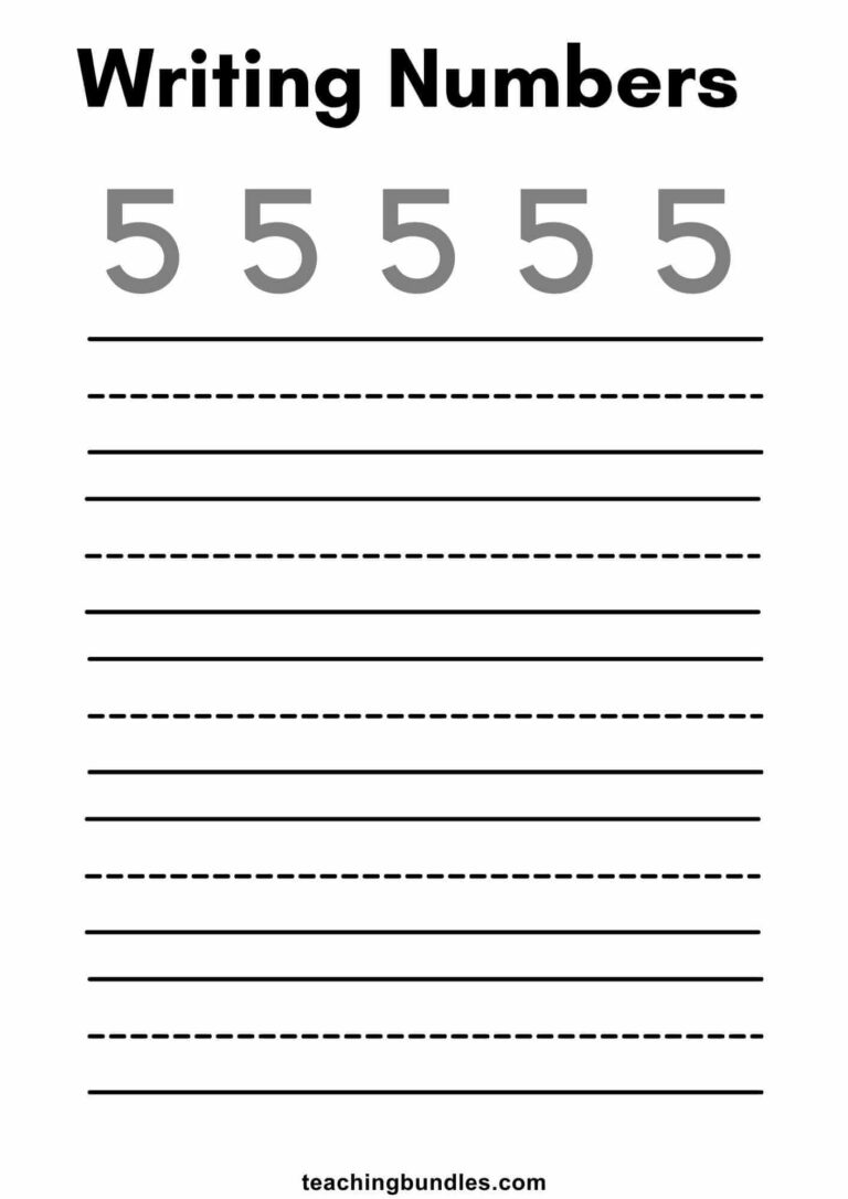 Number 5 Worksheets - Teachingbundles