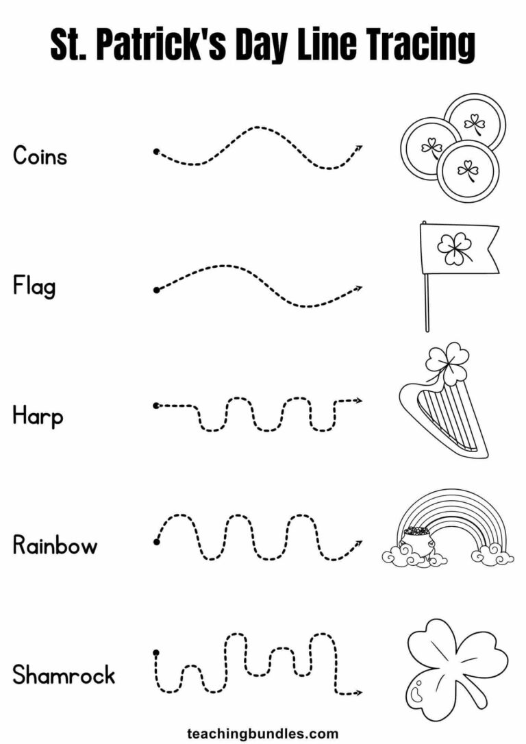 St. Patrick's Day Preschool Worksheet Bundle - Teachingbundles